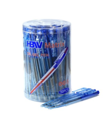 HBW Matrix Oil Gel Pen Black Blue Red Ballpen 50pcs School | Lazada PH