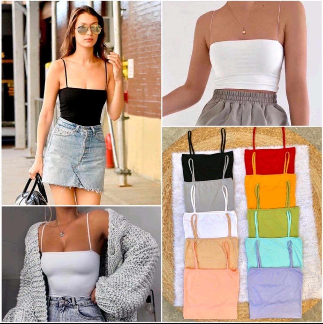 BELLA SPAGHETTI STRAP CROP TOP/BASIC CROP TOP SANDO | Lazada PH