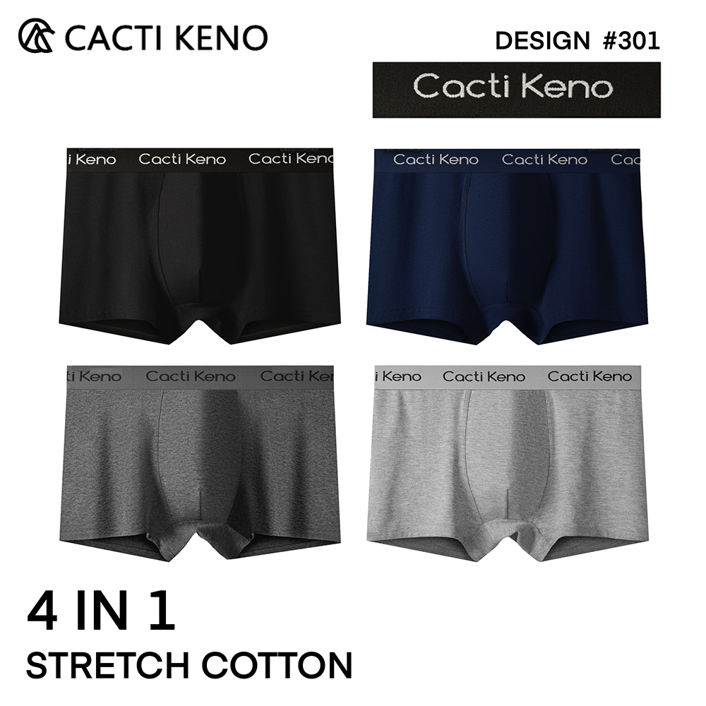 4pcs Cacti Keno Men's Organic Cotton Boxer Plus Size L-5XL Boxer Briefs ...