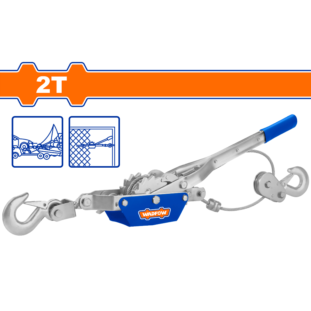 WADFOW 2T/4T Wire Rope Ratchet Double Hook Lifting Tool Hand Power ...