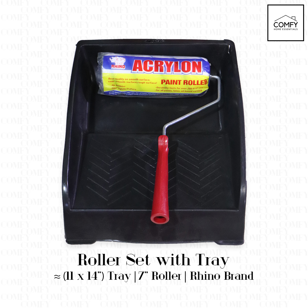Rhino Acrylon 7" / 9" Inches Paint Brush Roller Cotton With Tray ...