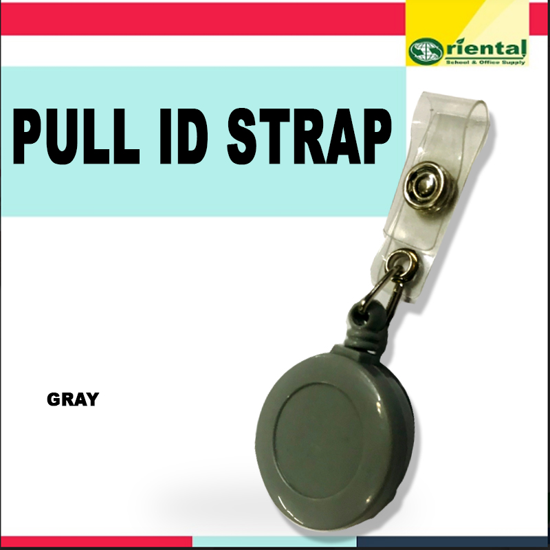 ID Easy Pull Strap with Back Clip Solid Color Retractable Buckle Round ...