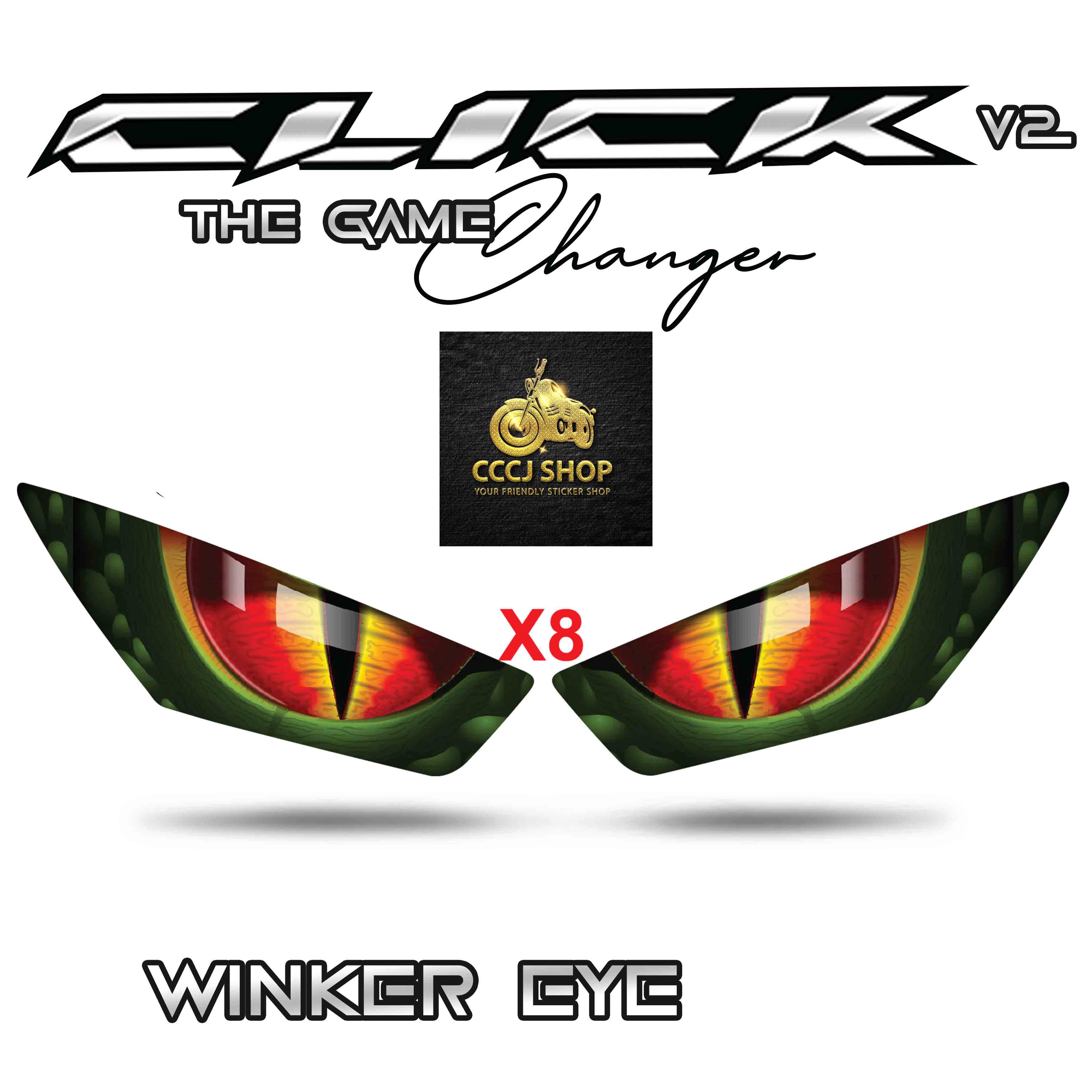 HONDA CLICK V3/ V2 125i/150iWINKER EYE STICKER/ TRANSPARENT/TRANSLUCENT ...