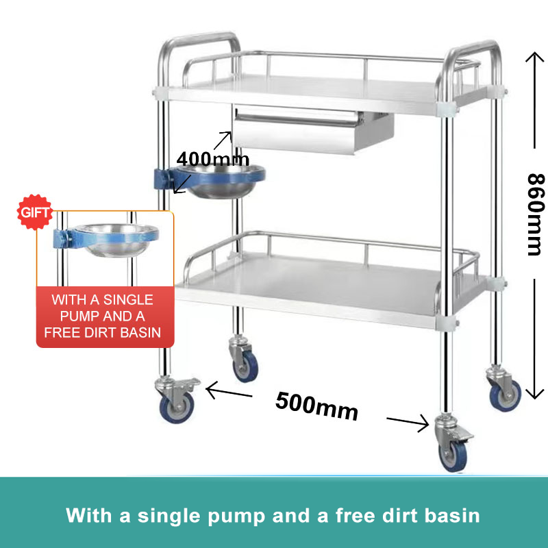 Stainless steel 304 treatment trolley thickened medical emergency ...
