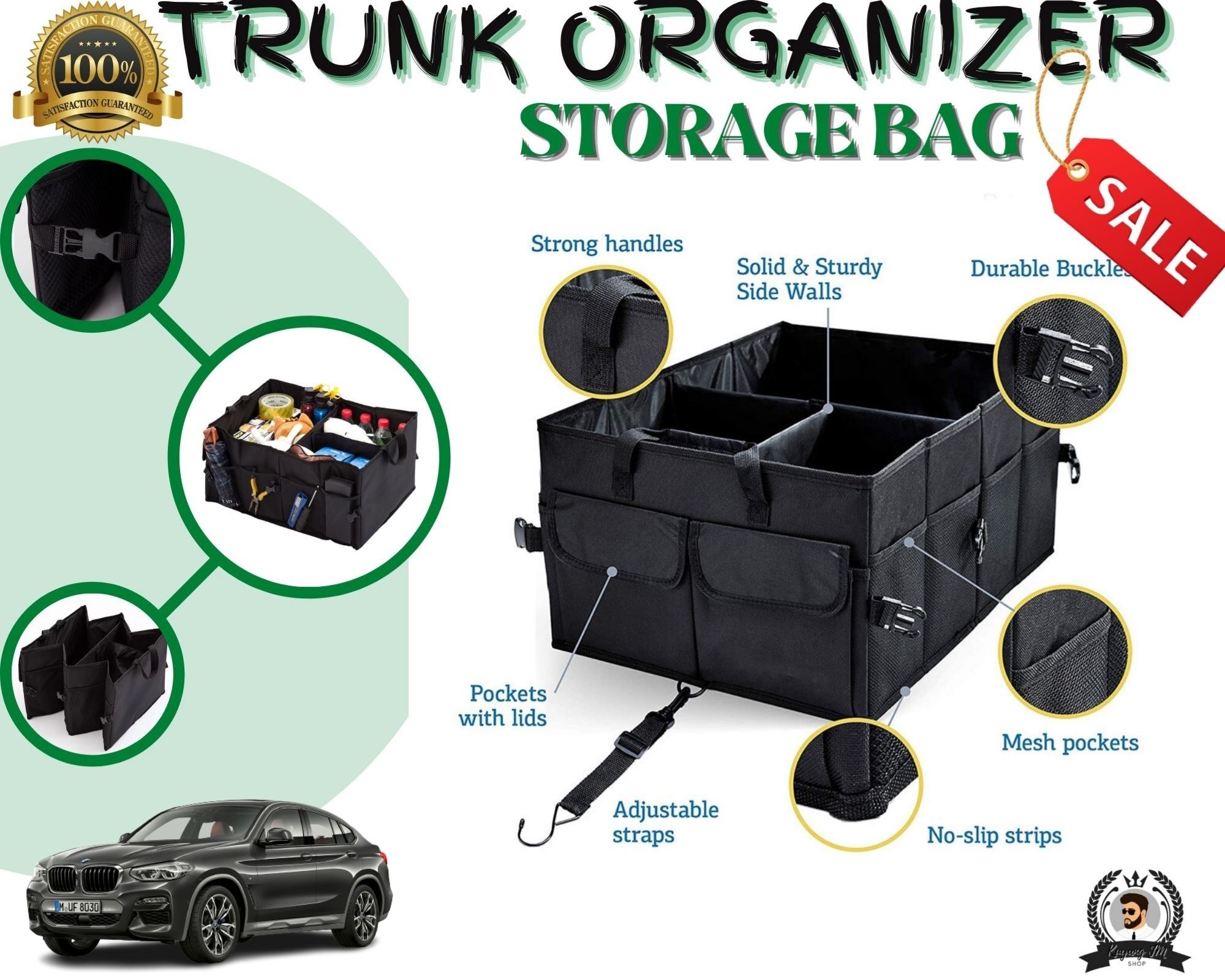 KJMS | ORIGINAL BMW X4 CAR TRUNK ORGANIZER | CAR STORAGE | CAR BOOT ...