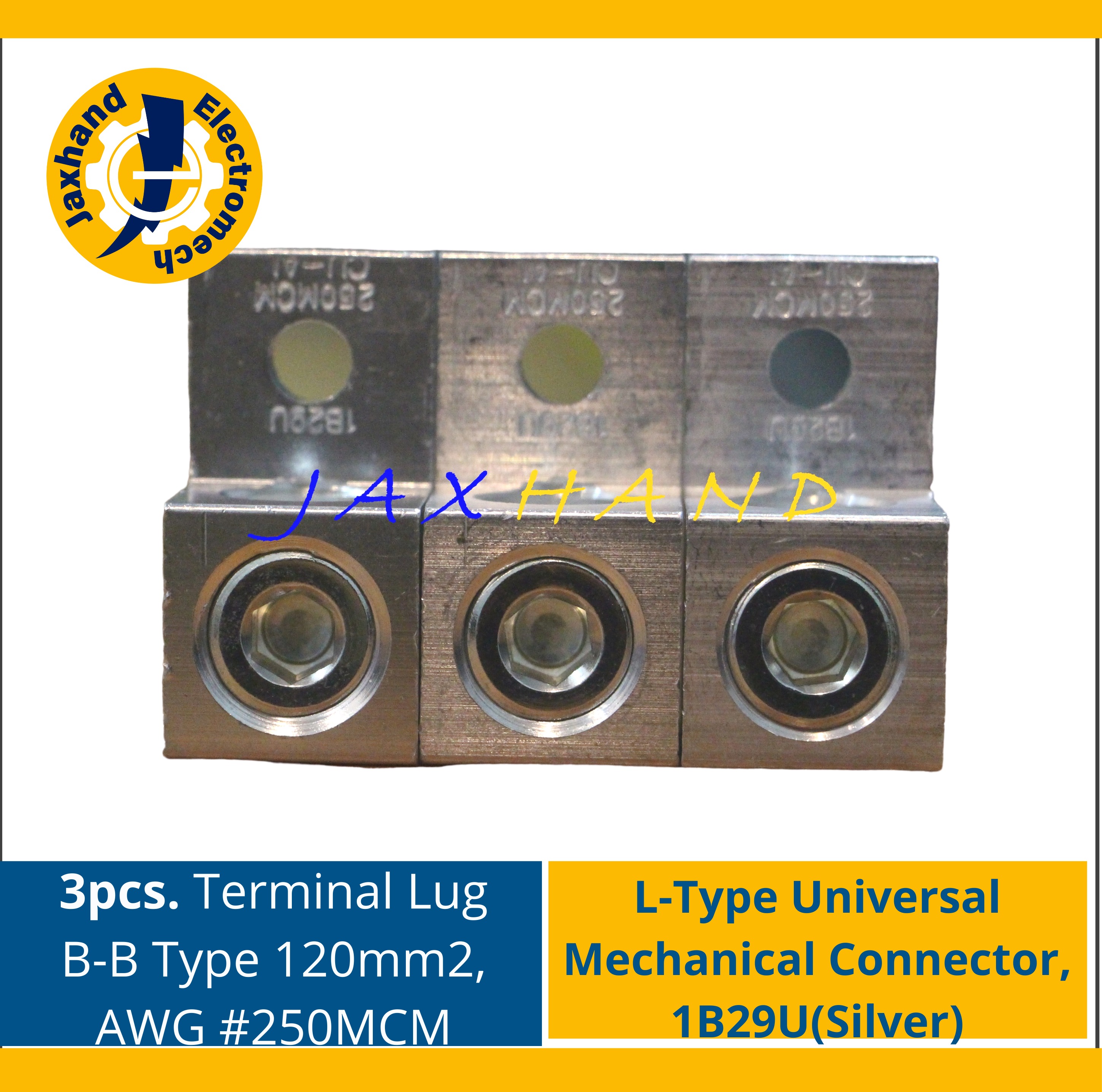 3pcs. Terminal Lug B-B Type 120mm2, AWG #250MCM, L-Type Universal ...
