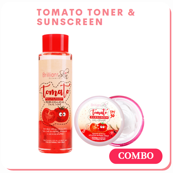 Combo Brilliant Skin Tomato Toner 135ml and Tomato Cream 10g | Lazada PH