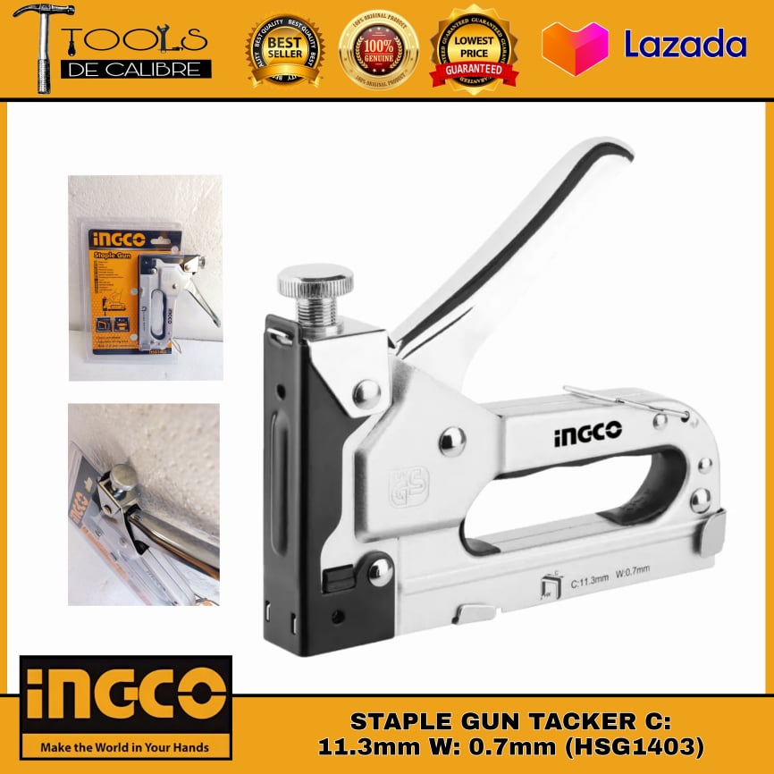 INGCO Staple Gun C: 11.3mm W: 0.7mm (HSG1403) | Lazada PH