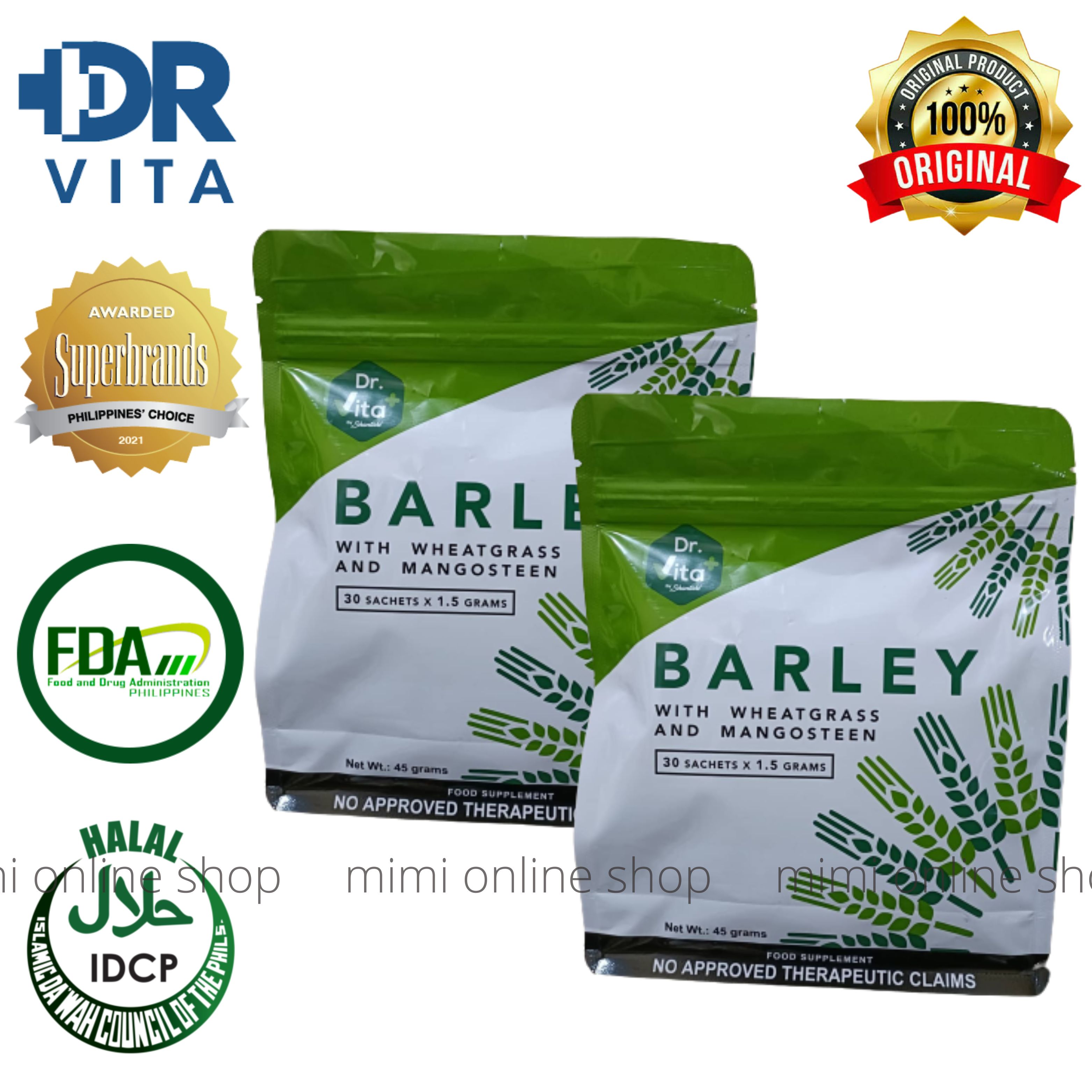 100% AUTHENTIC DR. VITA BARLEY WITH WHEATGRASS AND MANGOSTEEN (TWIN ...