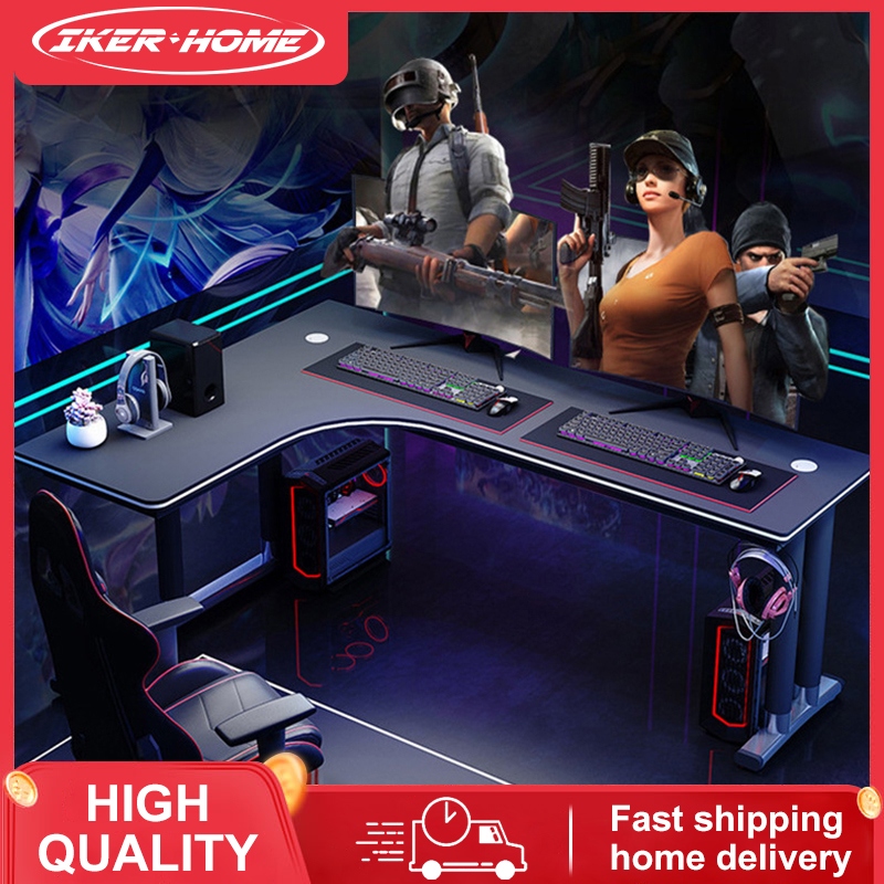 IKER Corner gaming desk double computer desk desktop home desk gaming ...