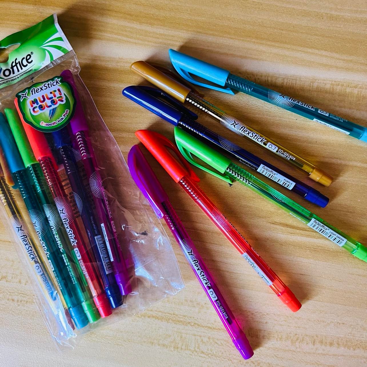 FLEXOFFICE FLEX STICK MULTI COLOR SMOOTH INK PEN 0.7mm (SOLD PER PACK ...