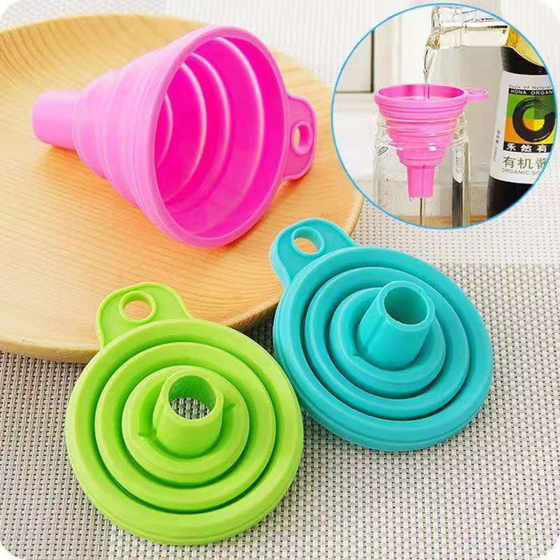 Food grade silicone retractable folding funnel kitchen oil funnel-Z528 ...