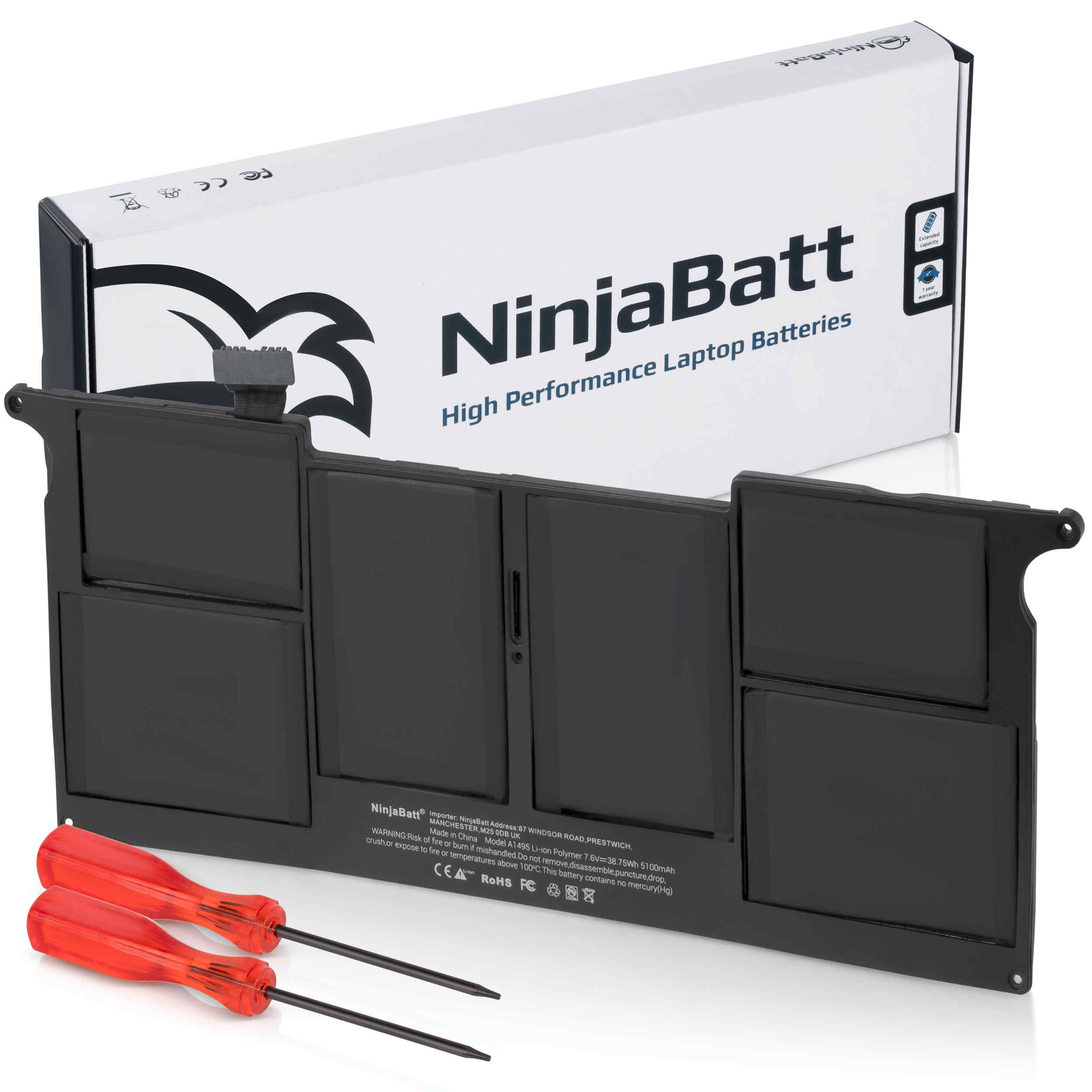 NinjaBatt Battery A1465 A1370 for Apple Mid 2011 2012 2013 Early 2014 ...