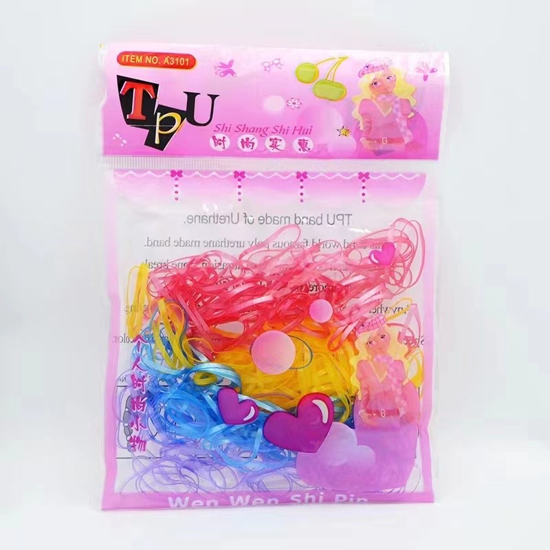 Disposable rubber band bag children's plate hair color small rubber ...
