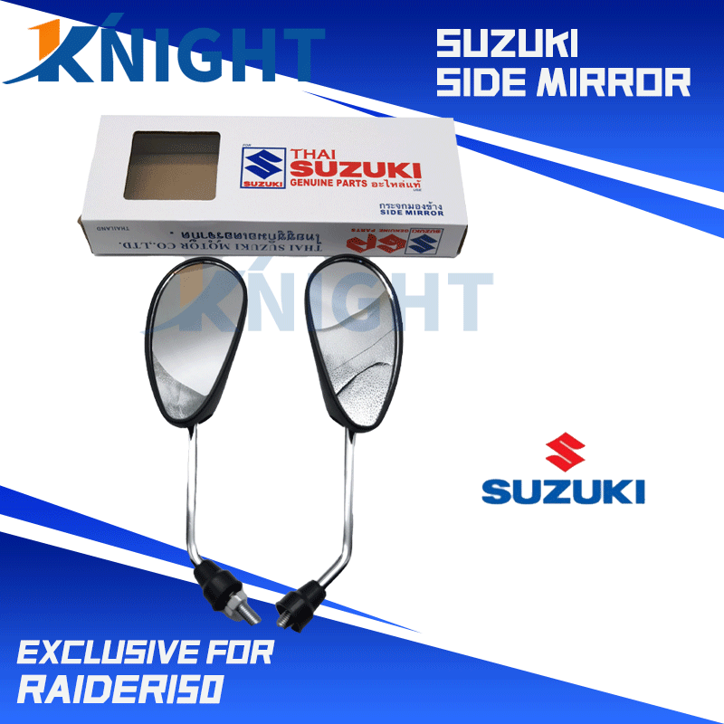 Knight Motorcycle SUZUKI Side Mirror For Raider150 Long STEM 10mm / 8mm ...