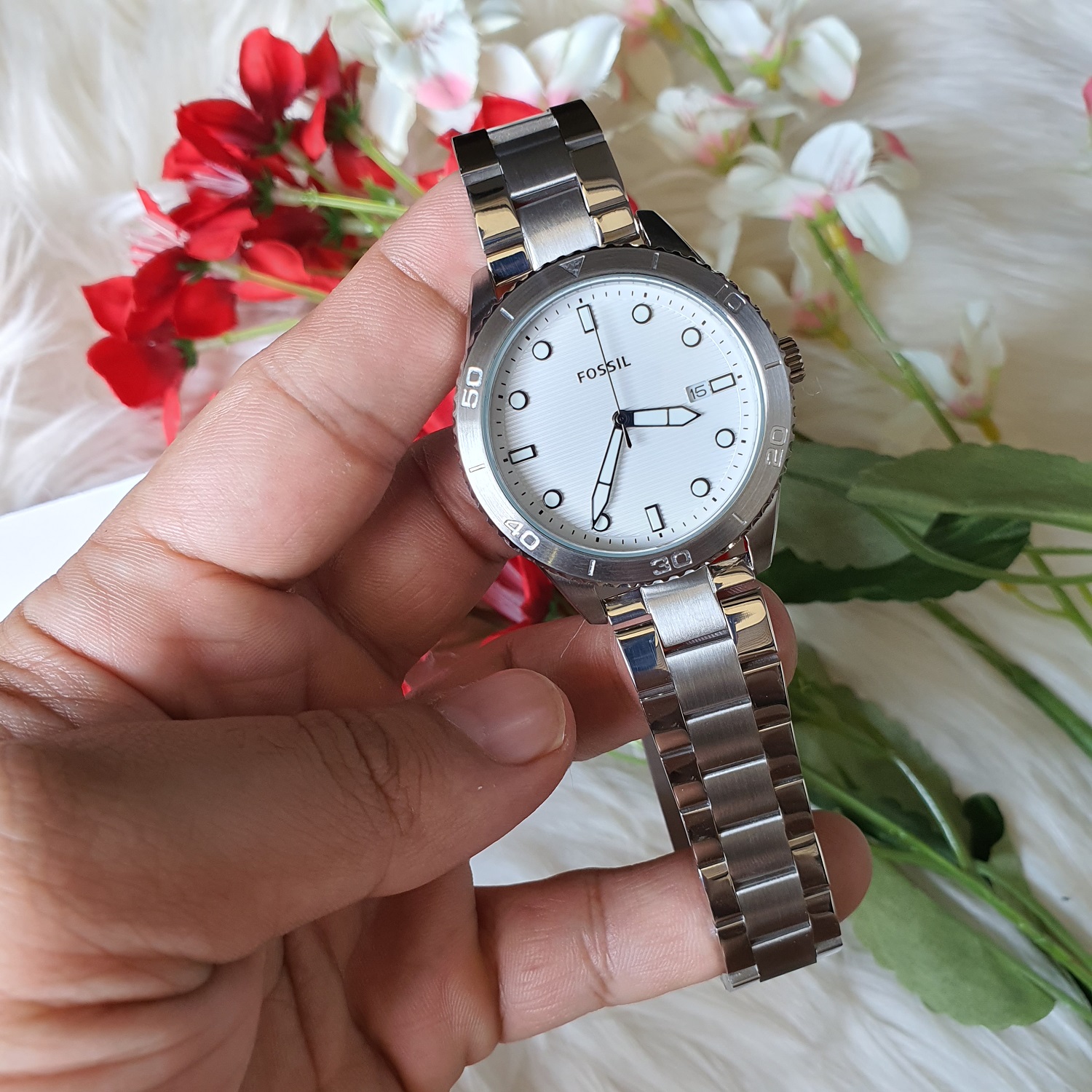 Original Fossil. BQ3597 Dayle Three-Hand Date Two-Tone Stainless Steel ...