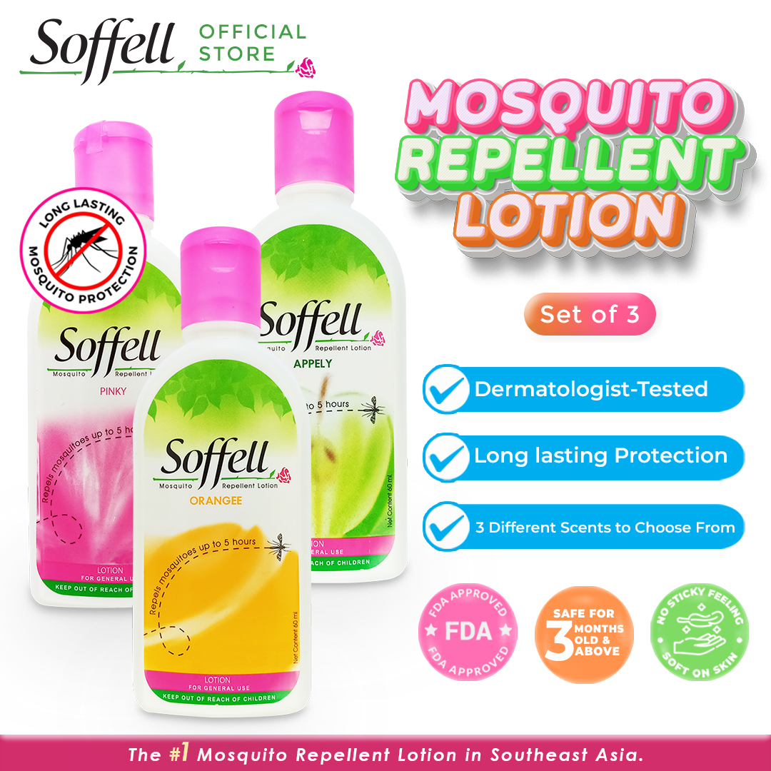 Soffell Mosquito Repellent Lotion - All Scents Set of 3 (60ml each ...