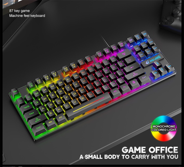 FIREWOLF 87-Key Electronic Competition Game Mechanical Feeling Keyboard ...