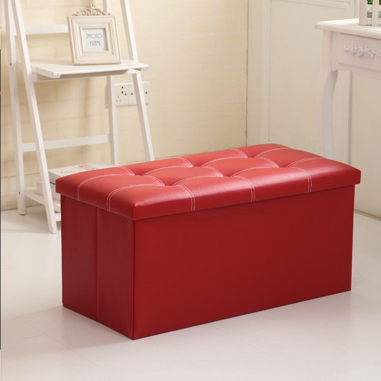 ★AZ★ Double Multi-function Foldable Sofa Storage Box Leather Material ...