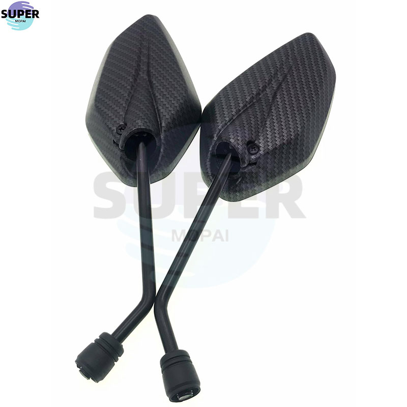 Motorcycle Universal Side Mirror Long Stem Side Mirro Carbon / Black ...