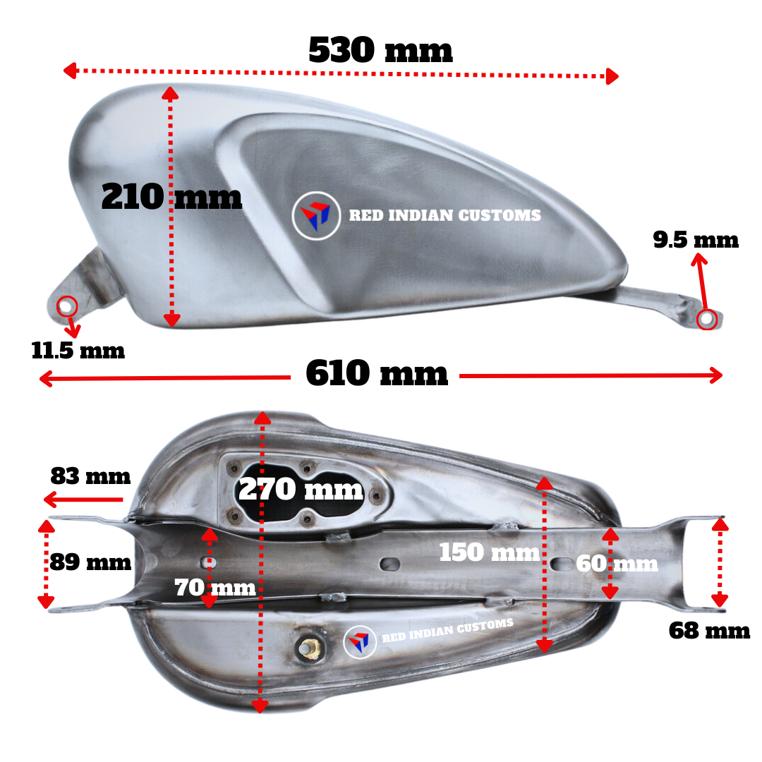 PEANUT SHAPED MOTORCYCLE GAS TANK FUEL CAPACITY OF 13 LITERS SUITABLE ...