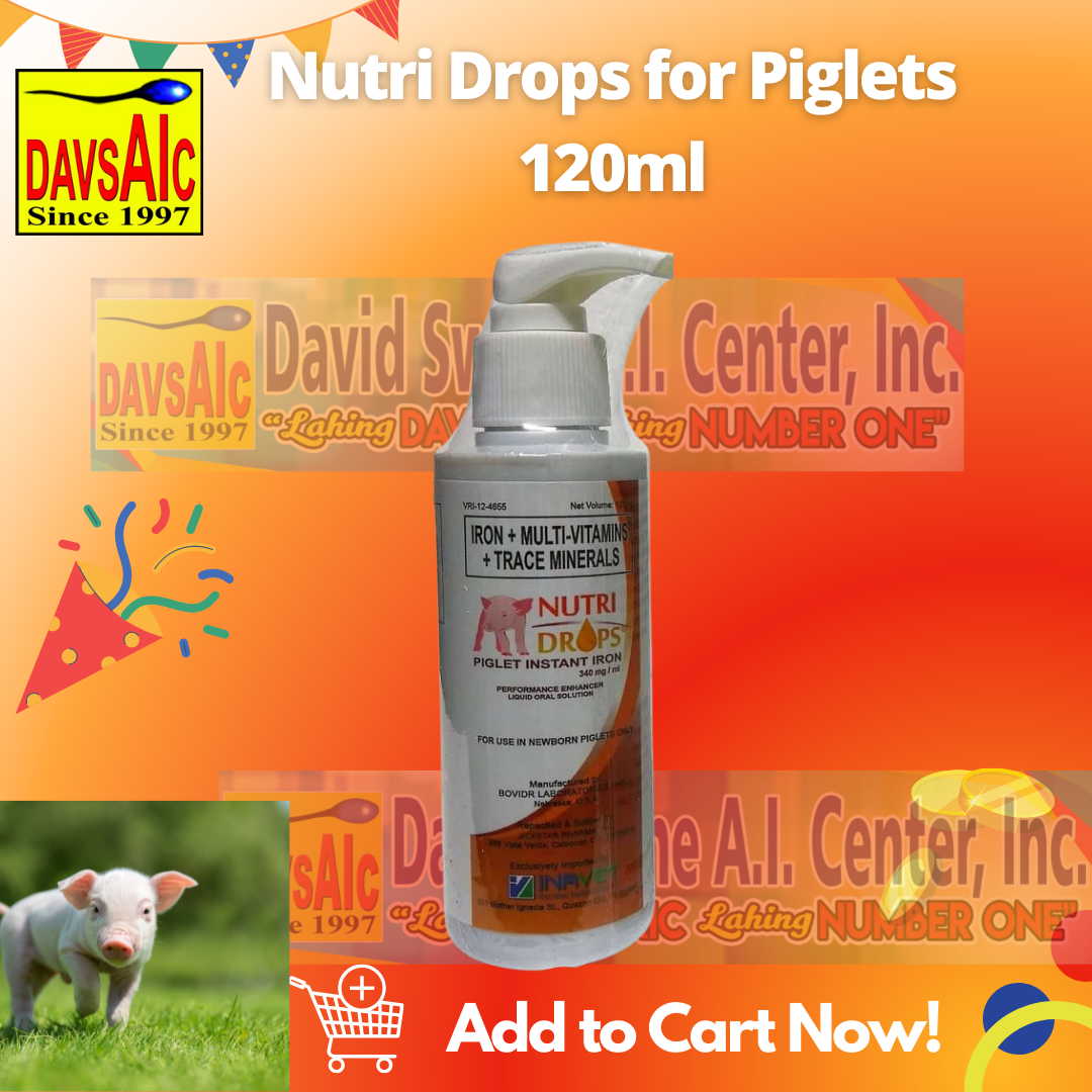 Nutri drops Instant I.ron (iron+vitamins+mineral) 120ml for piglets ...
