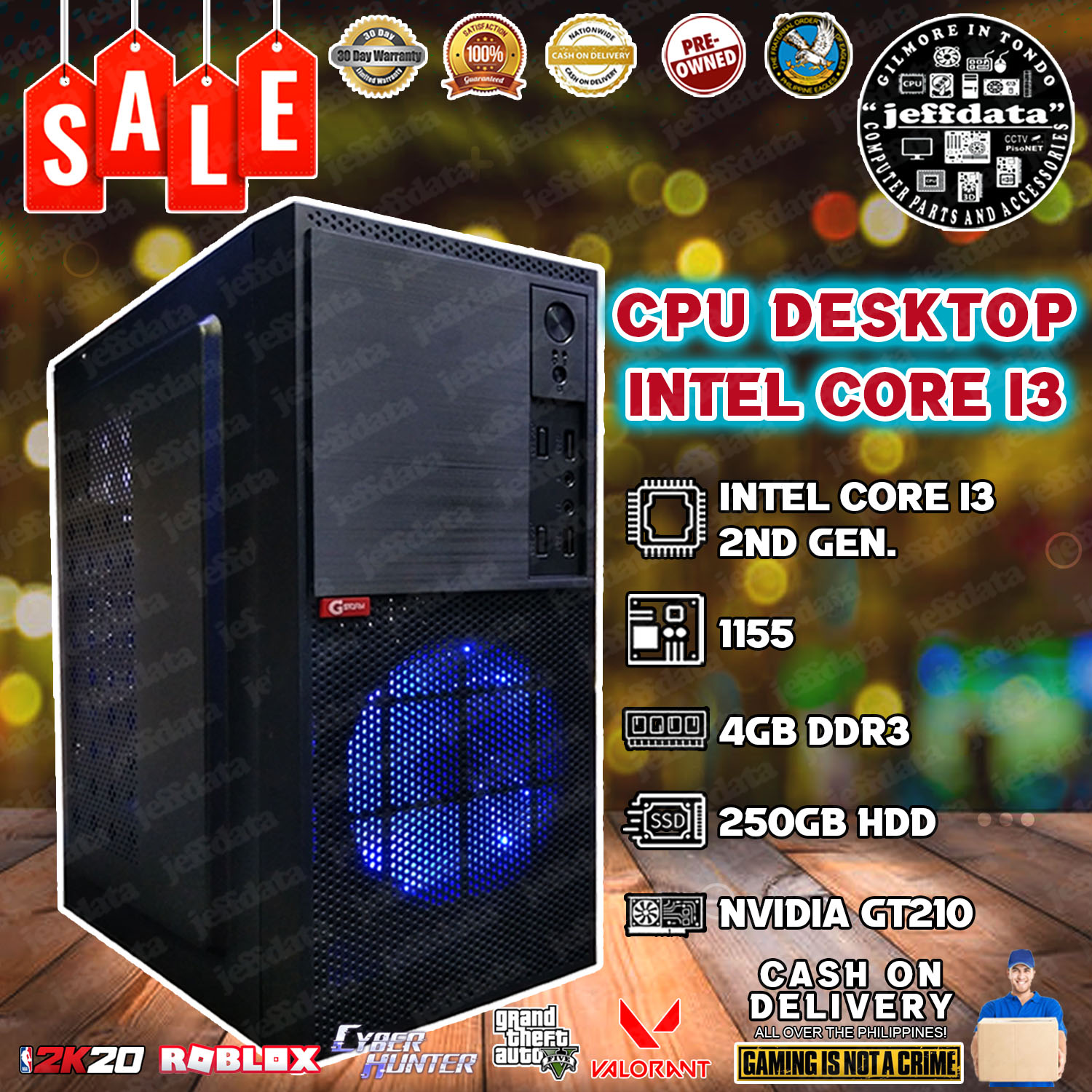 Cpu Desktop Intel Core i3-2nd Gen. 4gb ram 250gb hdd Nvidia Gt210 Black ...