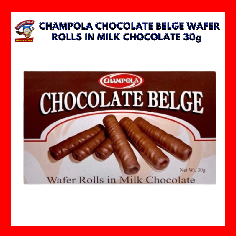 CHAMPOLA CHOCOLATE BELGE WAFER ROLLS IN MILK CHOCOLATE 30G | Lazada PH
