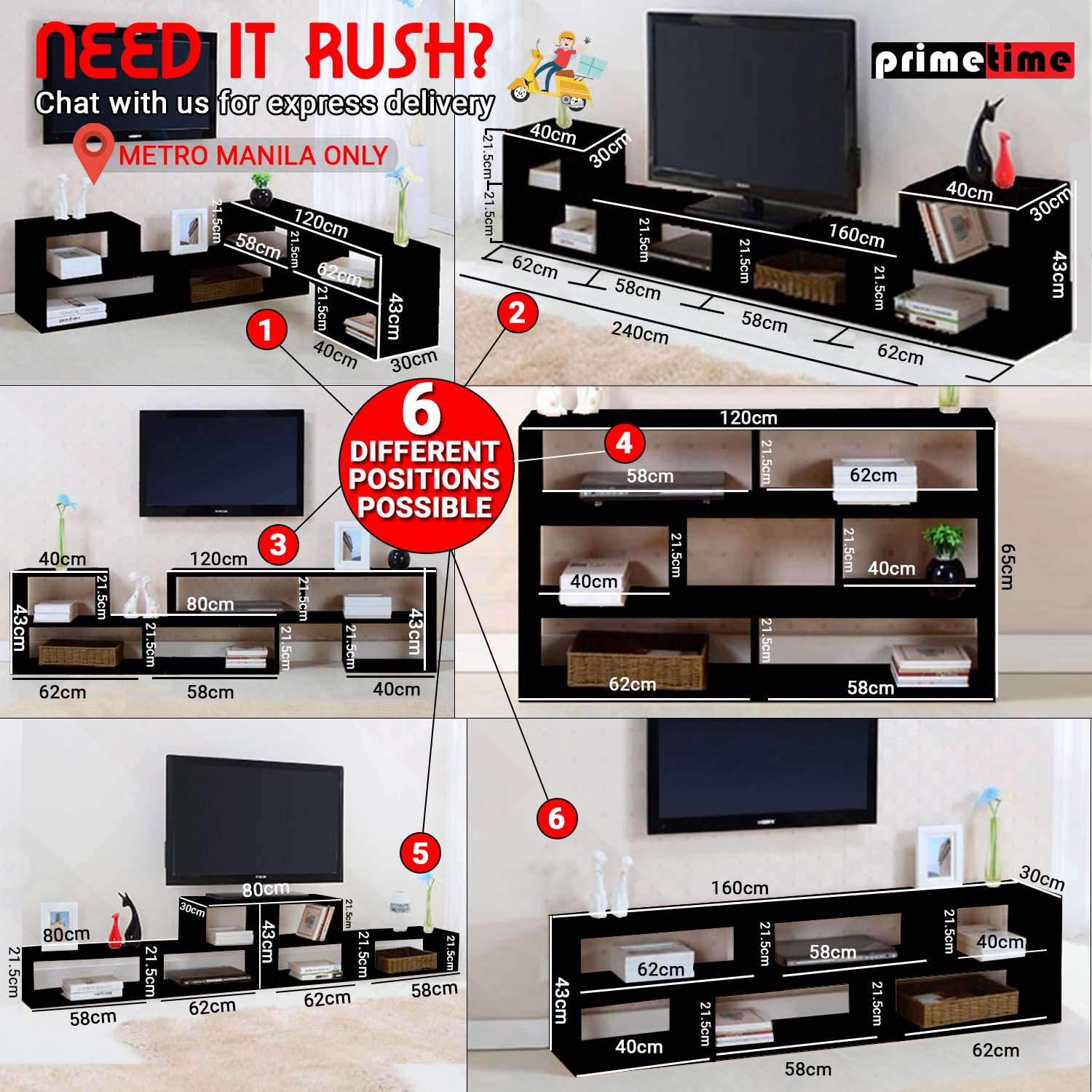 Primetime Modern Convertible TV Console Table tv rack wood tv cabinet ...