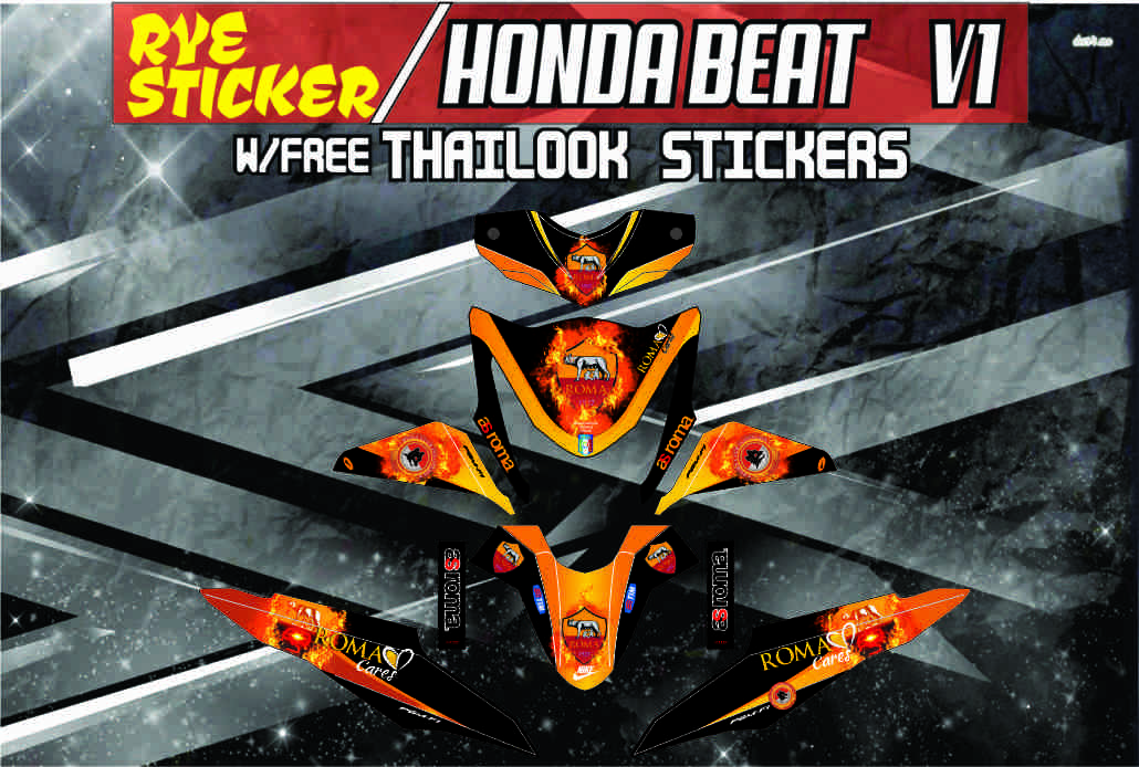 Decals, Sticker, Motorcycle Decals for Honda Beat 110, V1, FI,023 ...