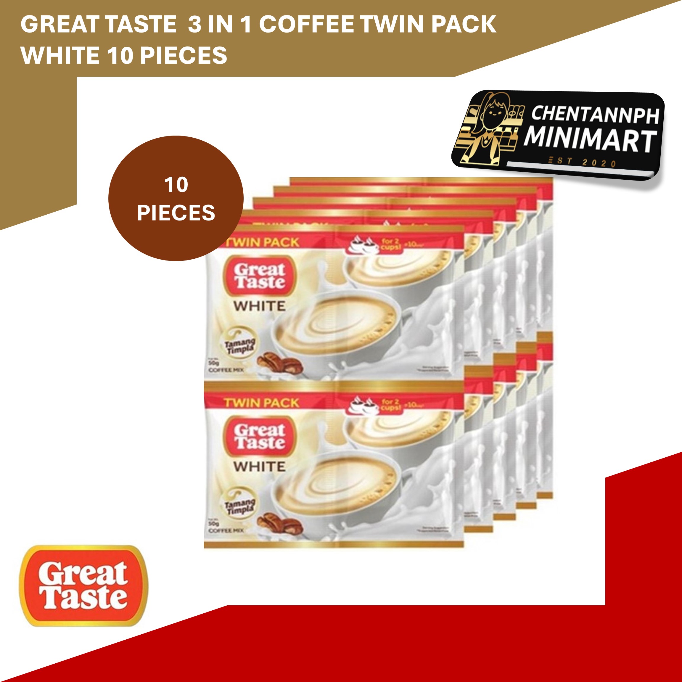 Great Taste WHITE - 3 in 1 Coffee Twin Pack - 10 pieces | Lazada PH