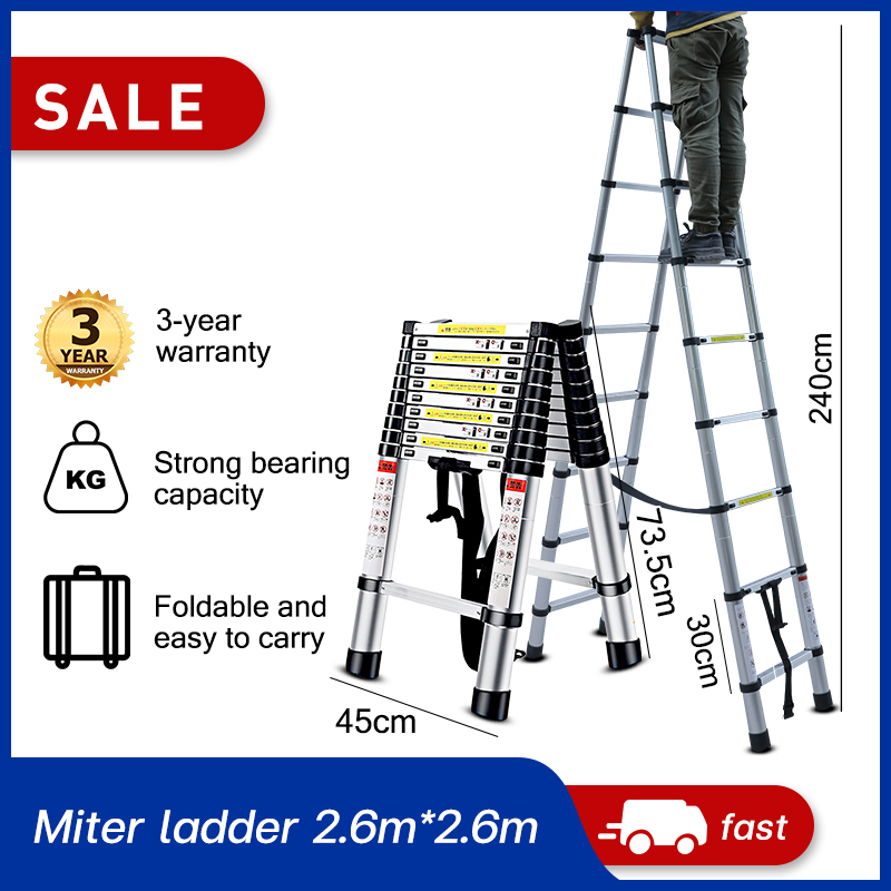 [3 years warranty] Aluminum alloy folding ladder 12 feet 16 feet multi ...