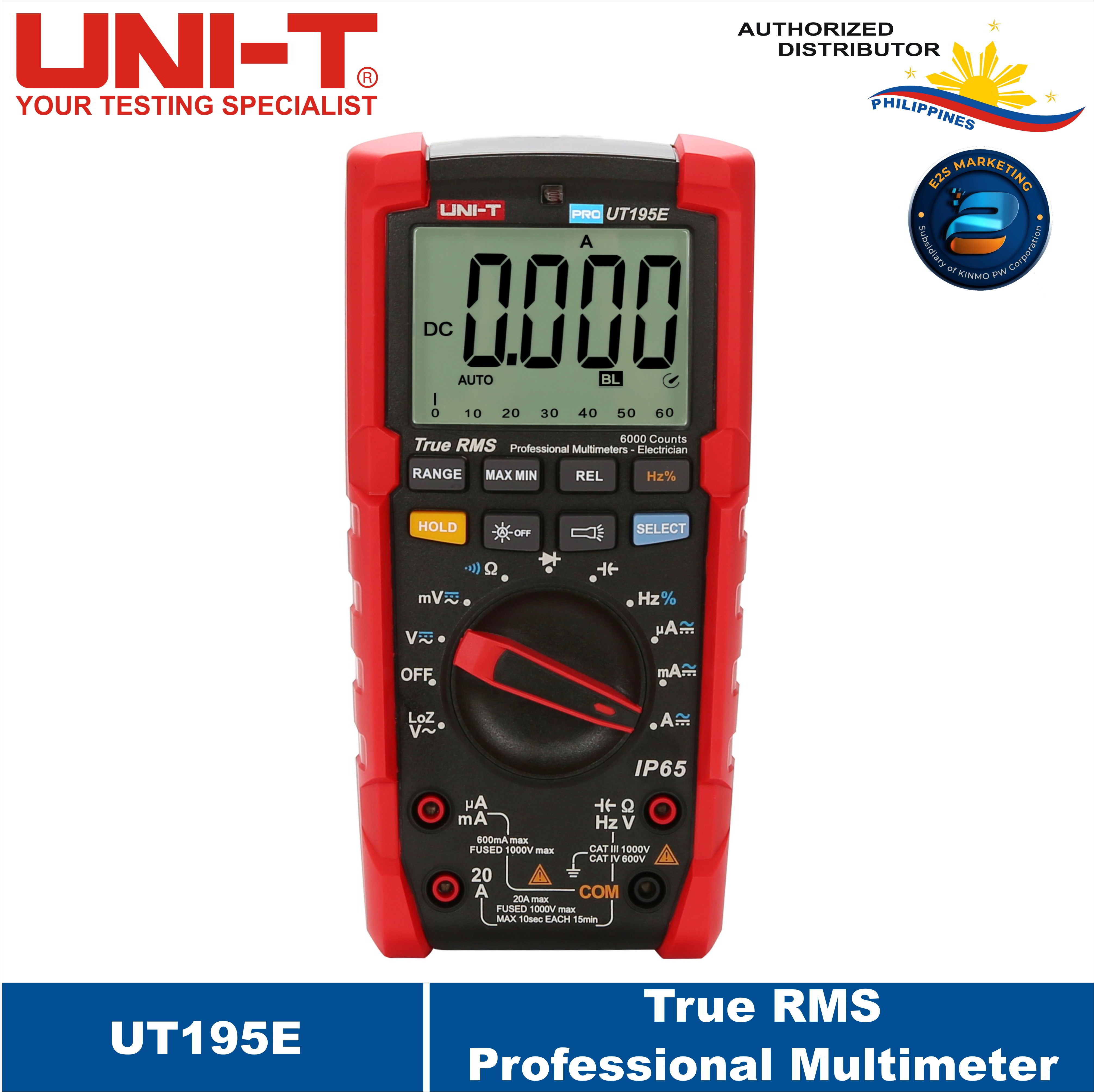 UNI-T True RMS Professional Multimeter UT-195E/Industrial Waterproof Multimeter/IP65 True RMS ...