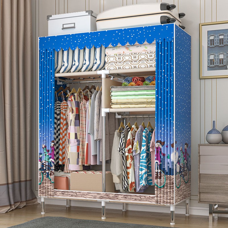 Steel Pipe Assembly Wardrobe Storage Lockers Detachable Clothe Home ...