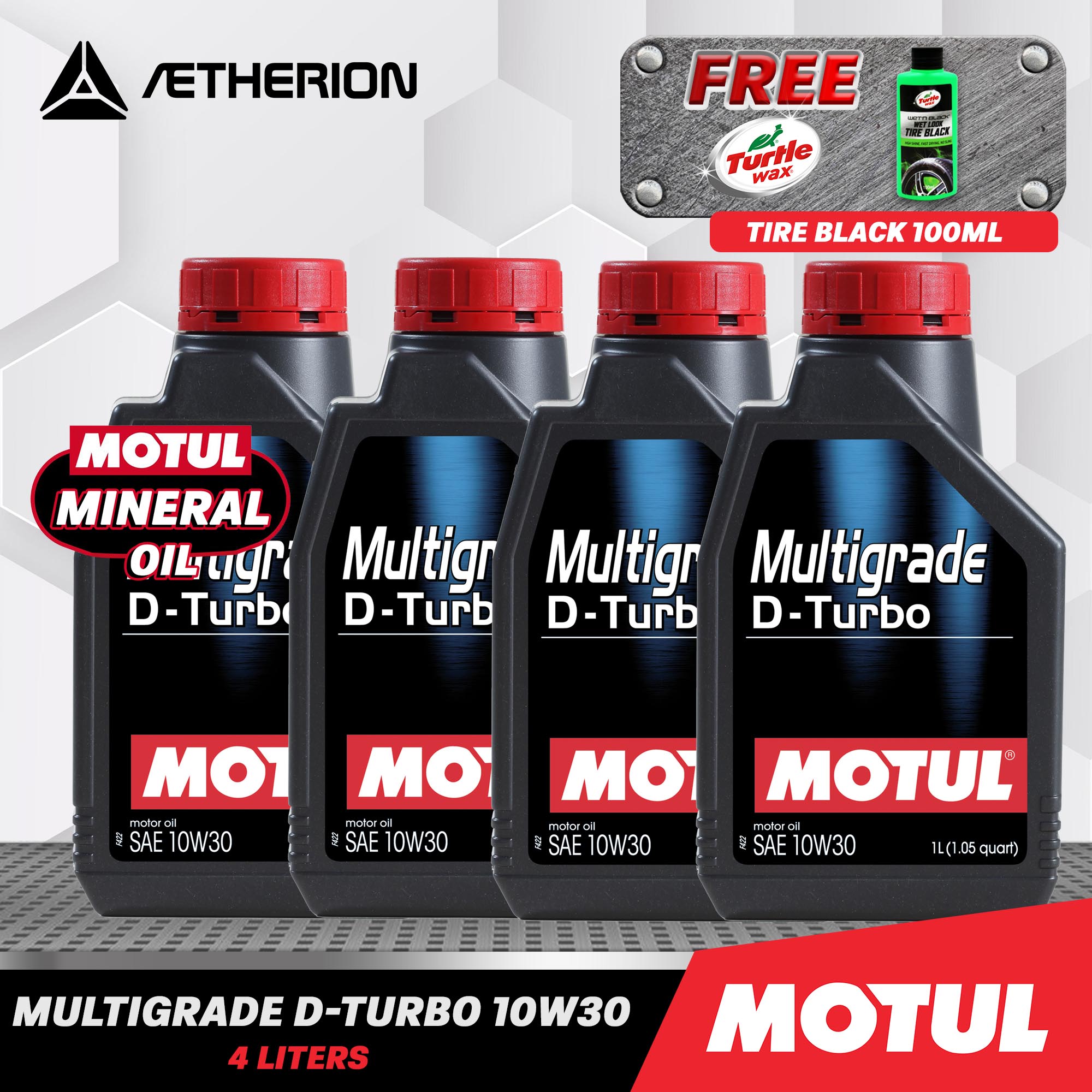 Motul Multigrade D-Turbo SAE 10W30 4 Liters w/ free Turtle Wax Tire ...