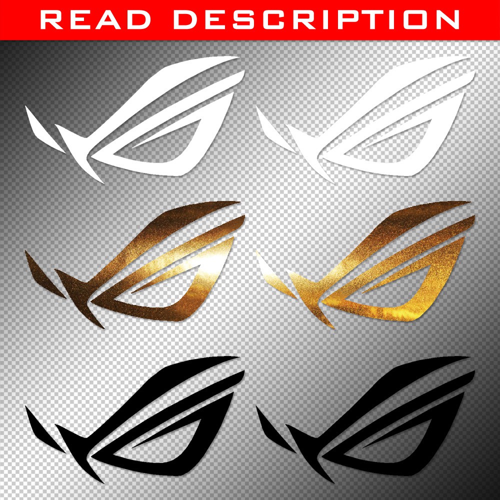 Stickers | (2) ASUS ROG logo | Weather Proof die-cut decals | 3 inches ...