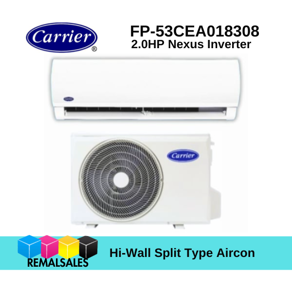 CARRIER FP-53CEA018308 2.0HP Nexus Hi-Wall Inverter Split Type Aircon ...