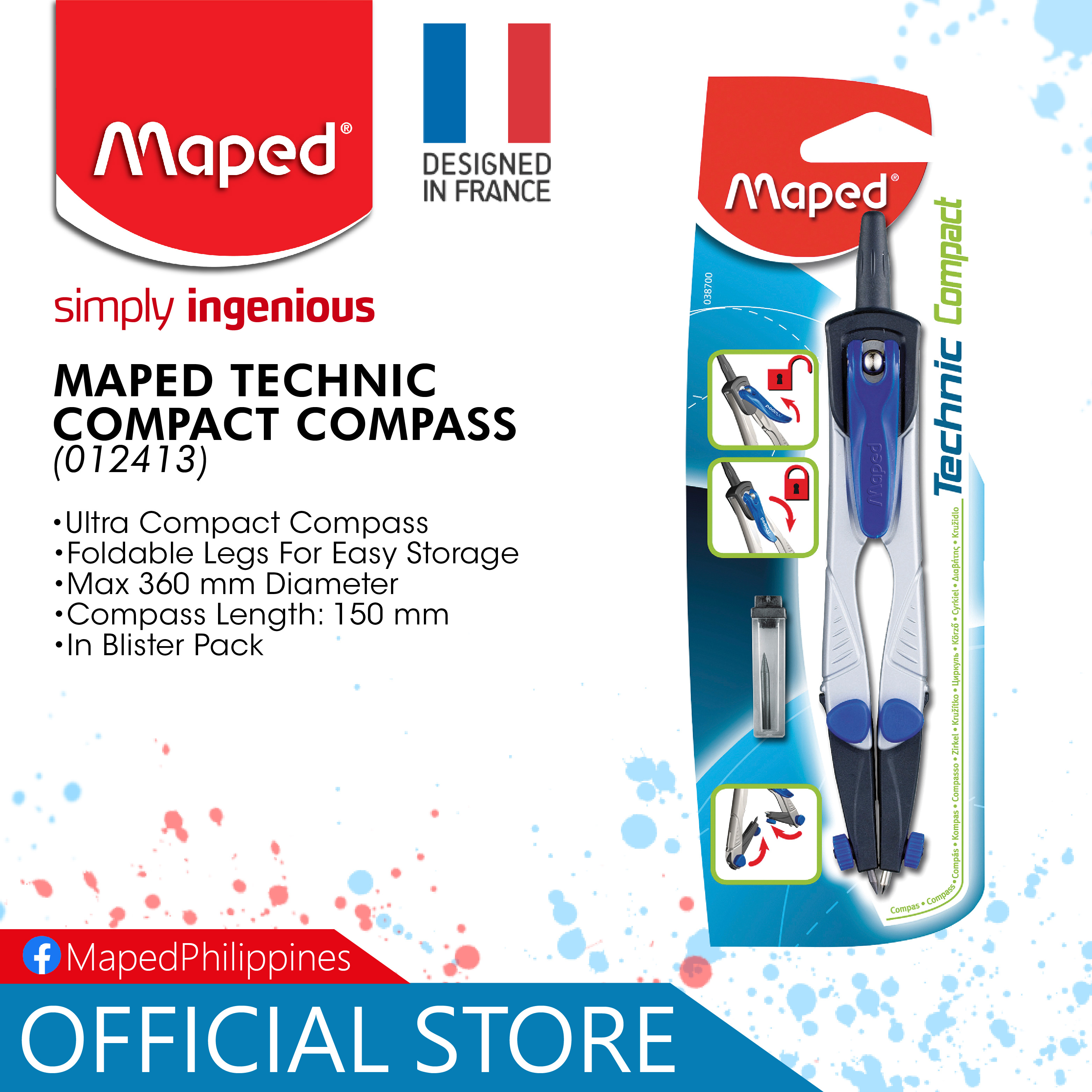 MAPED Technic Compact-Lead Compass I Metal I 038700 | Lazada PH