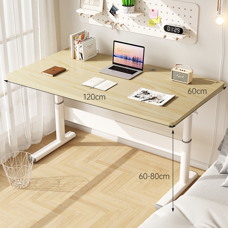 Computer Table Adjustable Height Solid Wood Office Desk Student Study ...