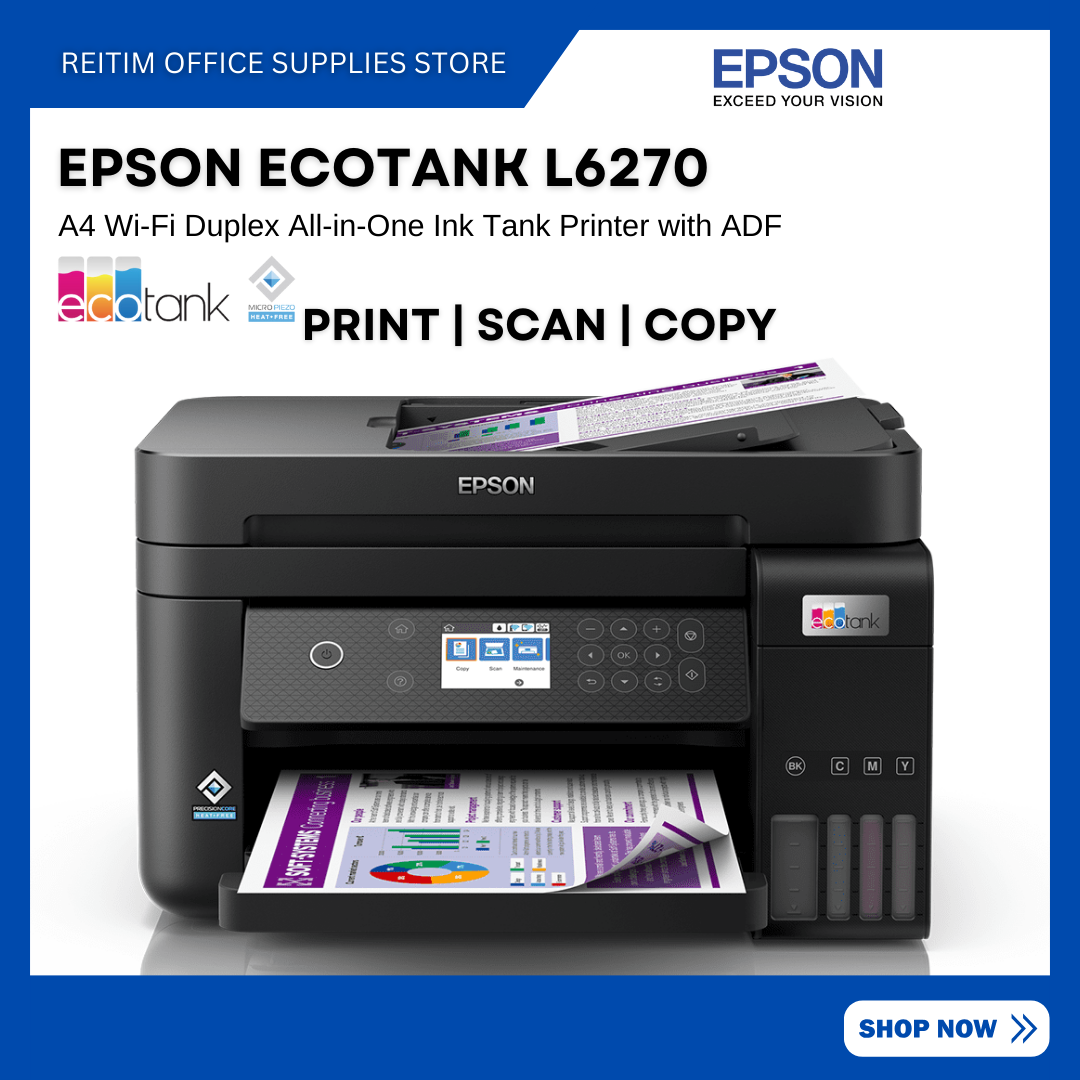 Epson EcoTank L6270 A4 Wi-Fi Duplex All-in-One Ink Tank Printer with ...