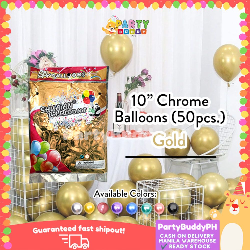 Chrome 10 inch 50pcs per pack sold by Partybuddyph | Lazada PH