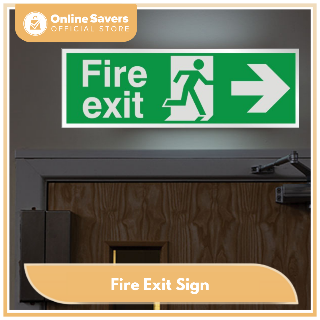 Online savers Fire Exit Sign Stickers Reflective Sticker Lighted Arrow ...
