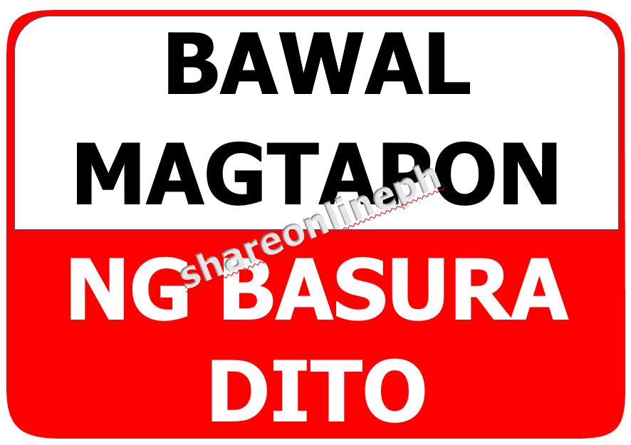Bawal Magtapon ng Basura No Littering Laminated Signages PVC Sign ...