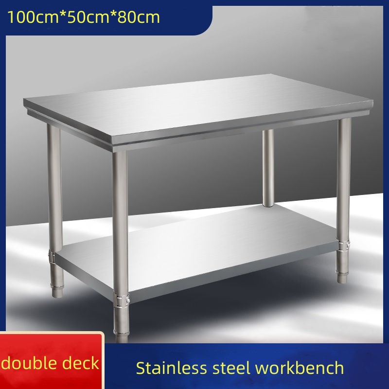 2 layer workbench stainless steel workbench restaurant packing table ...