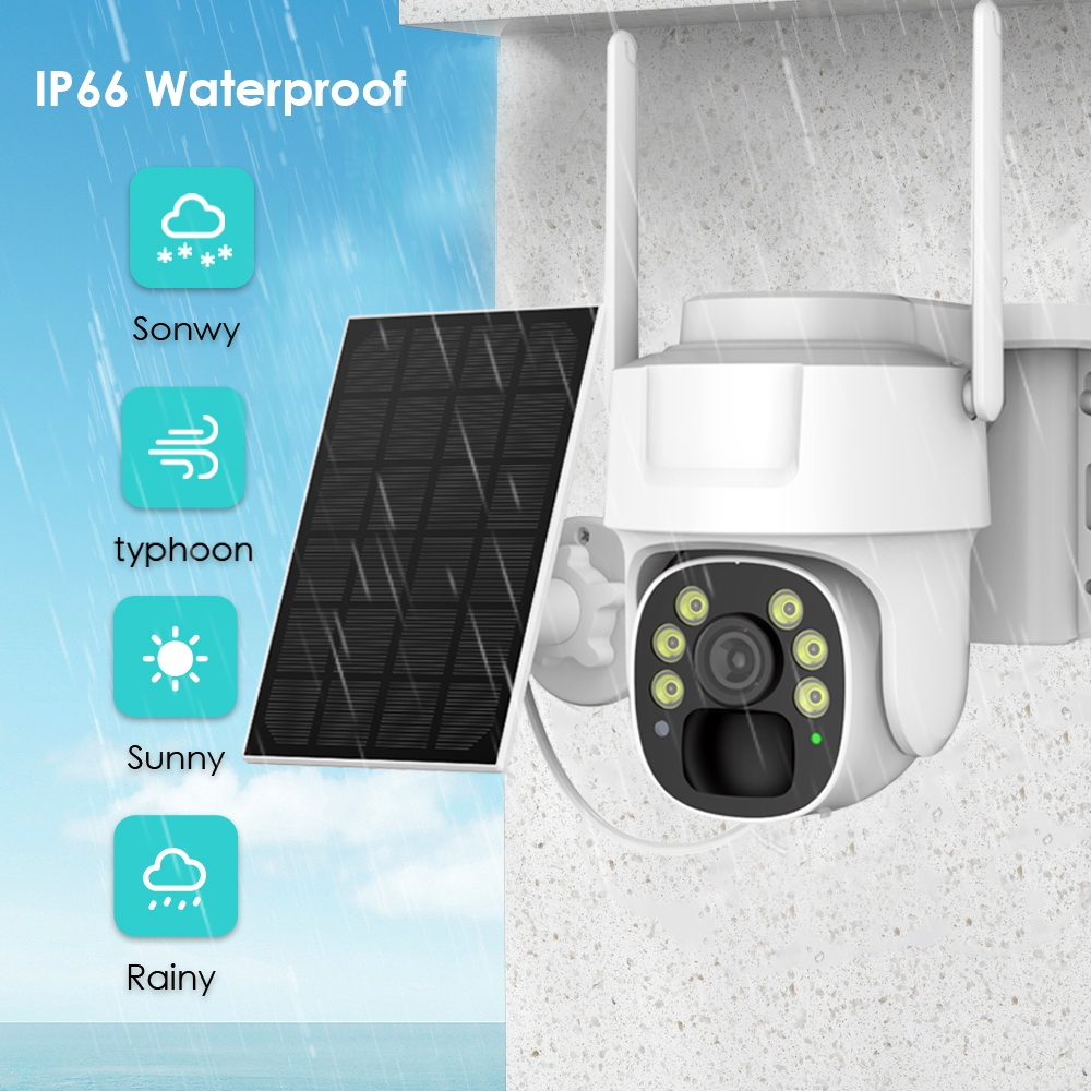 TCT V380 Pro T3 Solar Power CCTV camera HD 1080P built-in 8000mAh ...