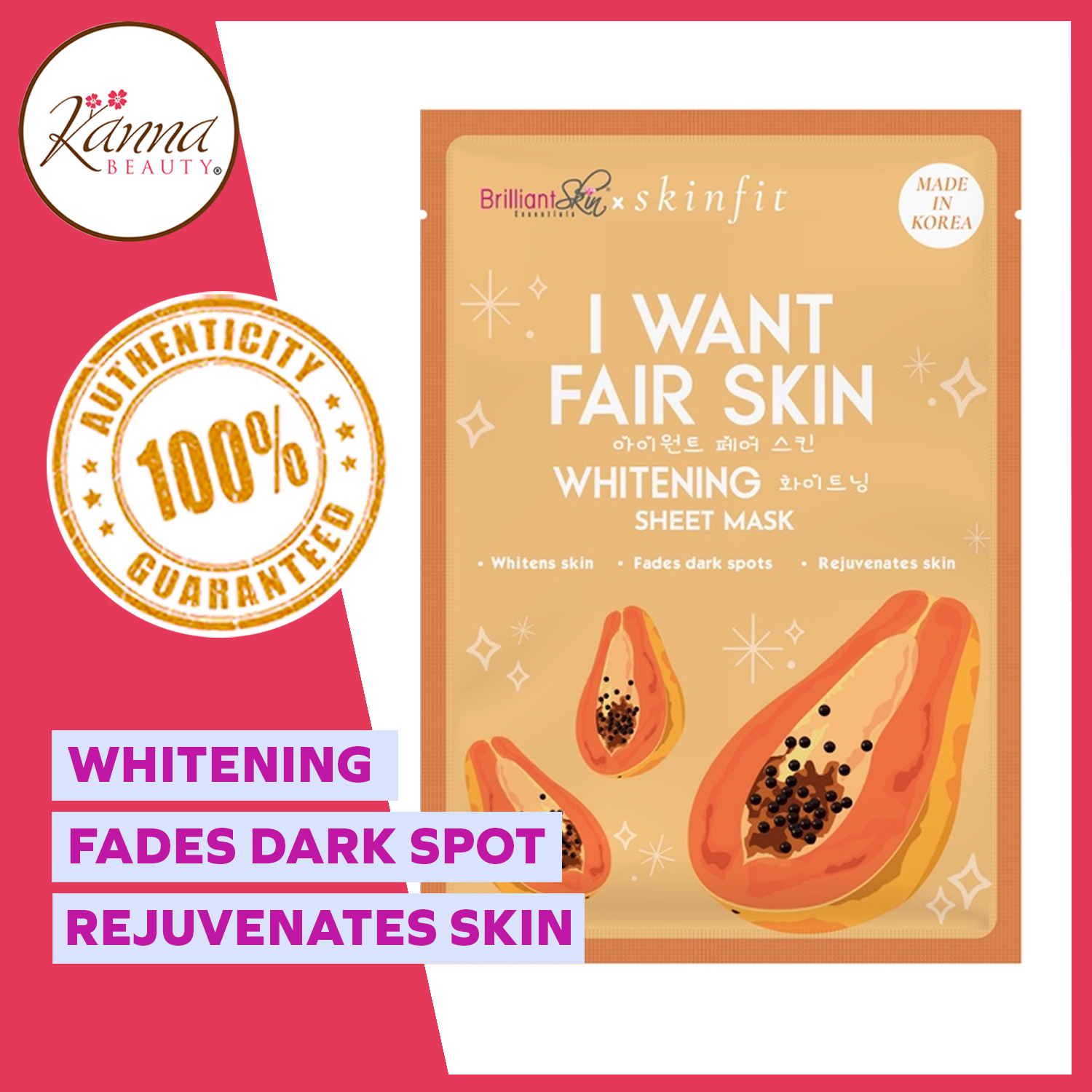 Brilliant Skin Skinfit - I Want Fair Skin Sheet Mask | Lazada PH