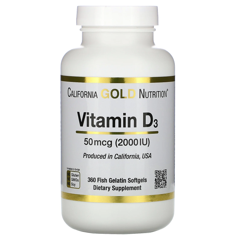 (NEW) California Gold Nutrition, Vitamin D3, 50 mcg (2,000 IU), 360 ...