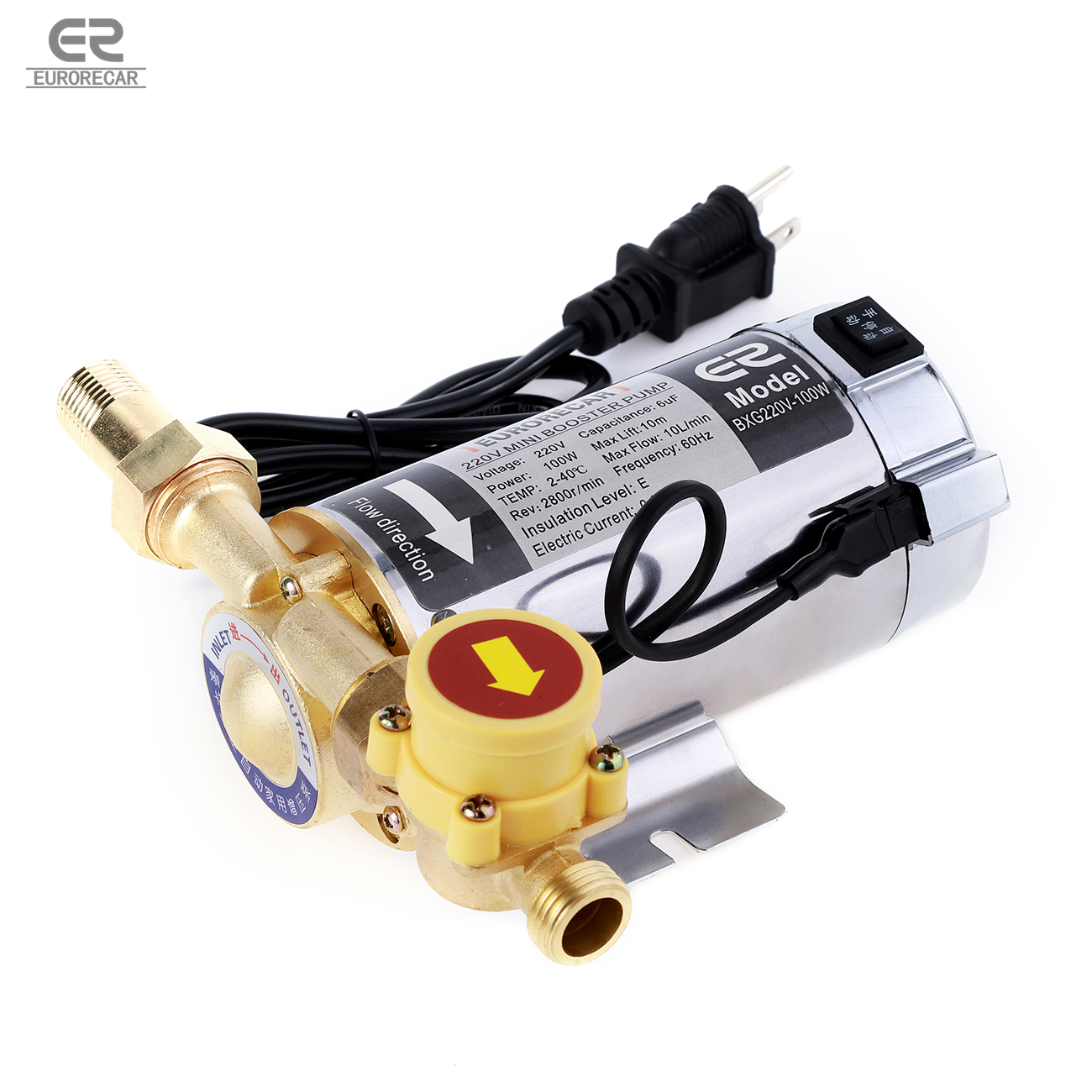 EURORECAR 220V Household Automatic Booster Pump Tapwater Water Heater ...