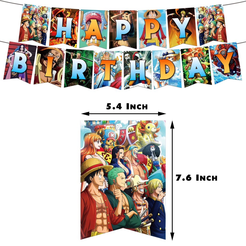 Kira ONE PIECE Theme kids birthday party decorations banner cake topper ...