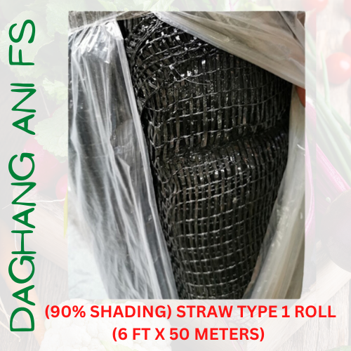 GARDEN SHADE NET BLACK (90% SHADING) STRAW TYPE 1 ROLL (6 FT X 50 ...